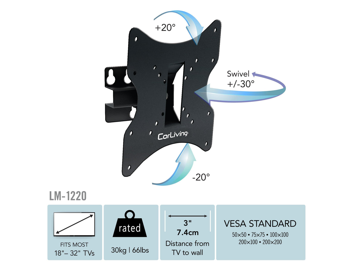 32 Inch TV Wall Mount | Full Motion – CorLiving Furniture Canada